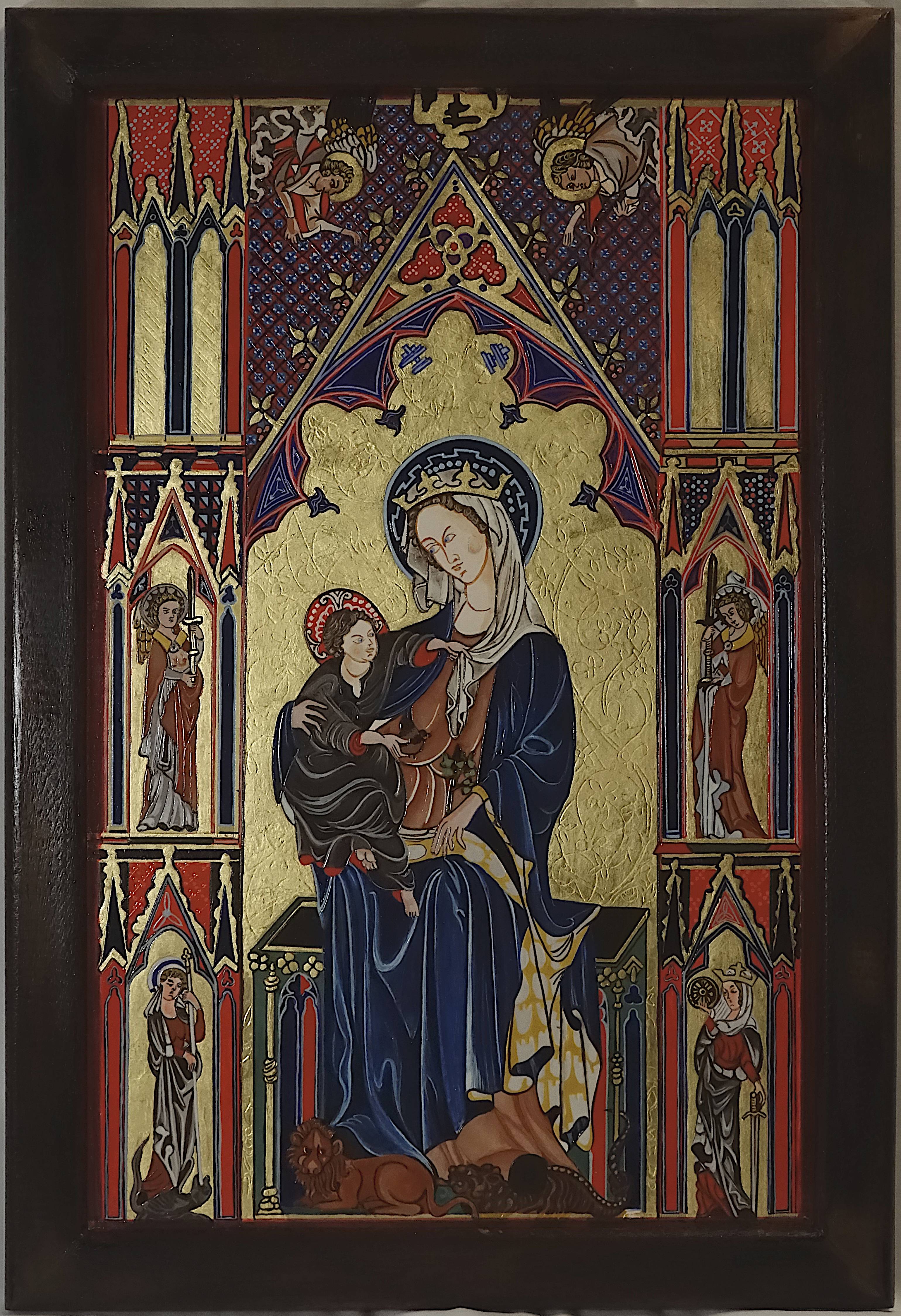 Peintures, La Vierge à l'Enfant, d'après l'enluminure de Jean de ...